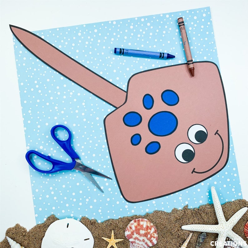 Sting Ray Craft Patterns | Ocean Animals Activity | Sea Life | Ocean ...