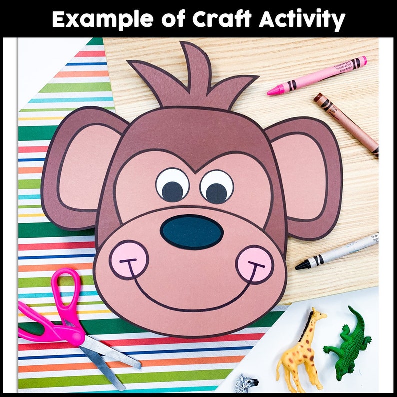 Monkey Craft Patterns | Zoo Animal Craft | Zoo Animal Activities ...