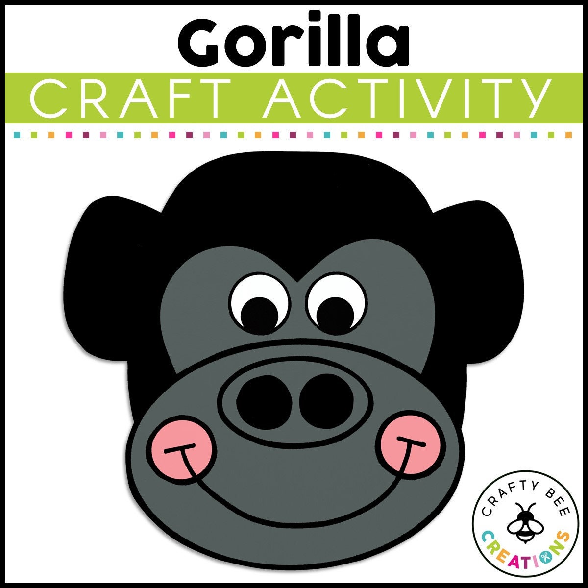 Gorilla Craft Patterns | Zoo Animal Craft | Zoo Animal Activities ...