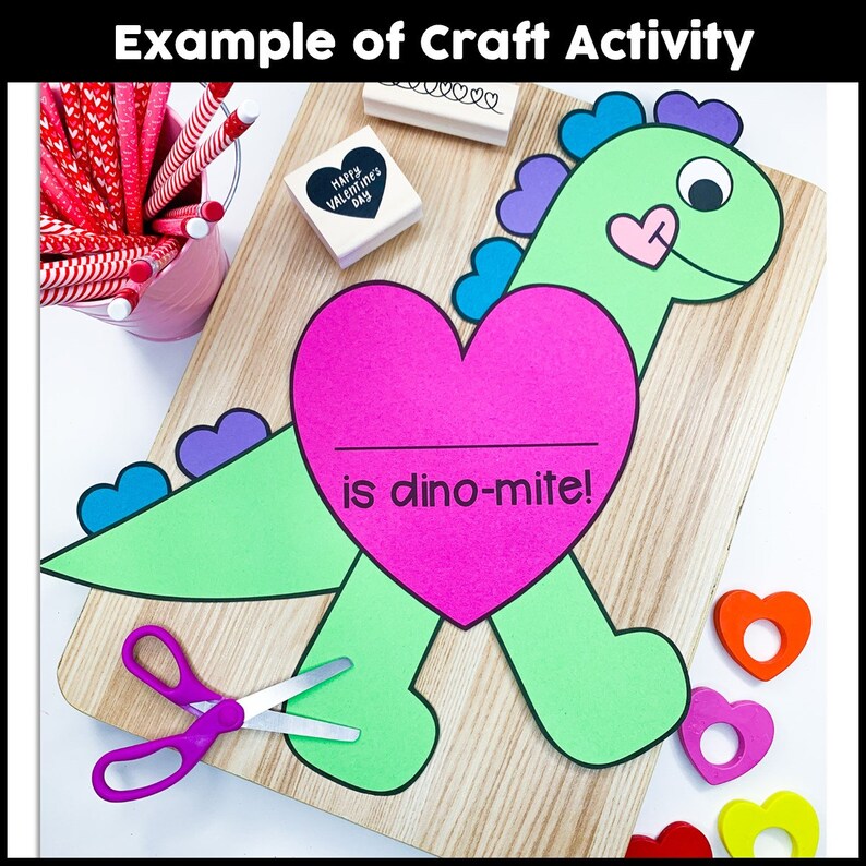 Valentines Day Craft Patterns | Dino-mite Dinosaur Craft | Name Craft ...