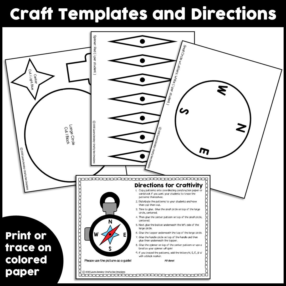 Camping Craft for Kids | Compass Template | Compass Pattern | Compass ...