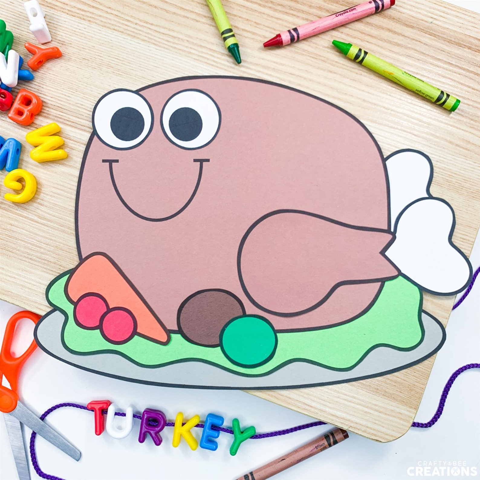 Turkey Dinner Craft | Thanksgiving Activities | Fall Bulletin Board ...