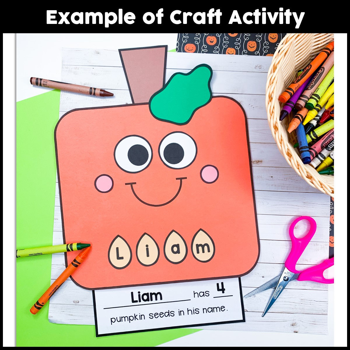 Pumpkin Name Craft | Square Pumpkin Activity | Halloween | Pumpkin ...