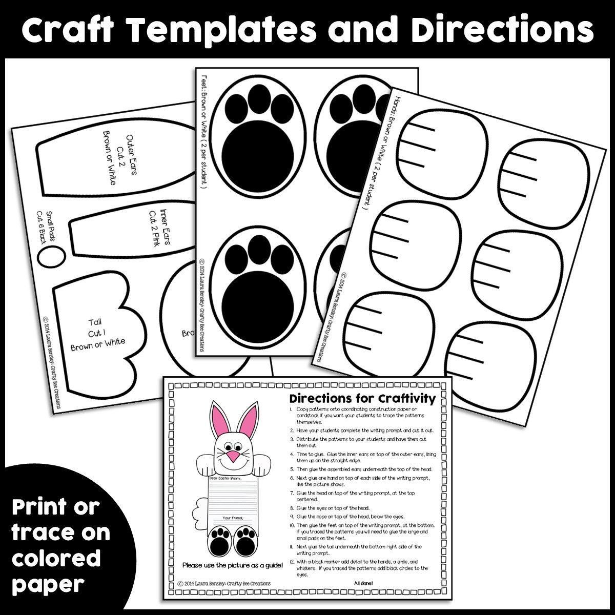 Easter Craft for Kids Easter Bunny Craft Patterns Spring Activities ...