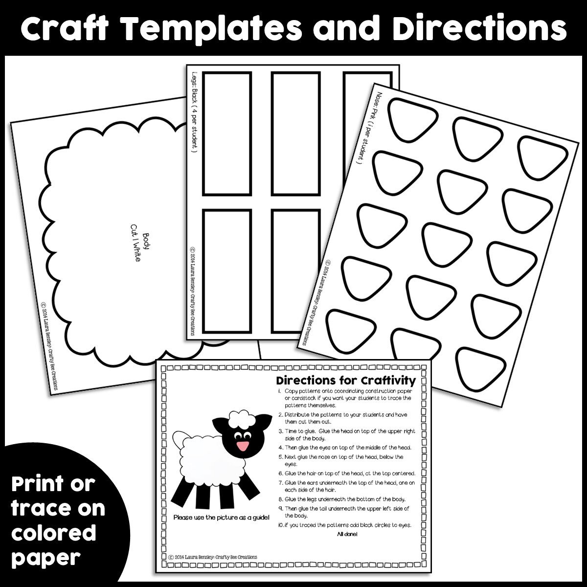 Sheep Craft for Kids | Sheep Craft Template | Paper Sheep Patterns ...