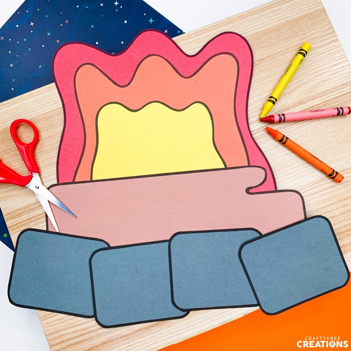 Camping Craft for Kids | Fire Pit Craft | Fire Pit Template | Fire Pit ...