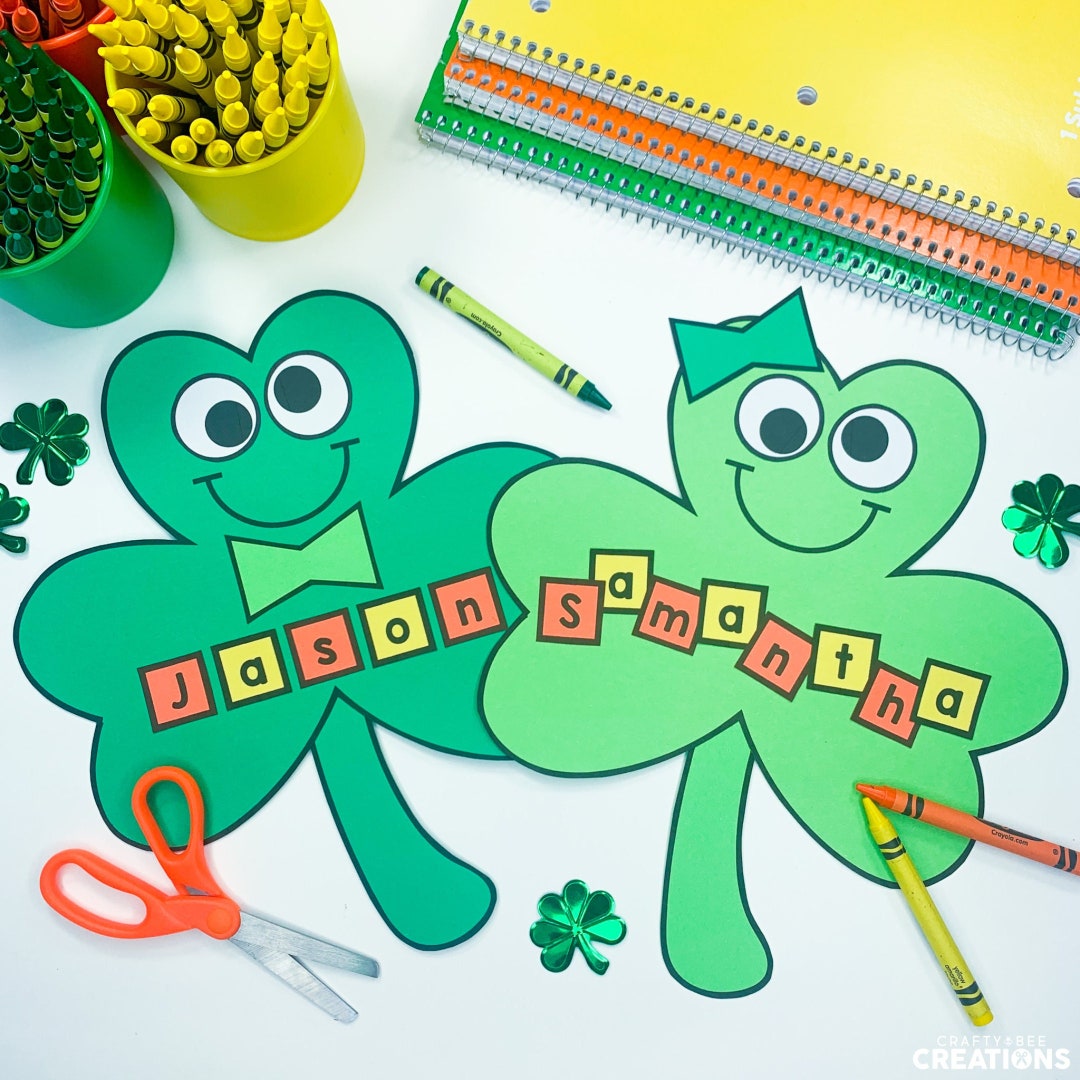 St Patrick's Day Craft for Kids Shamrock Name Craft - Etsy