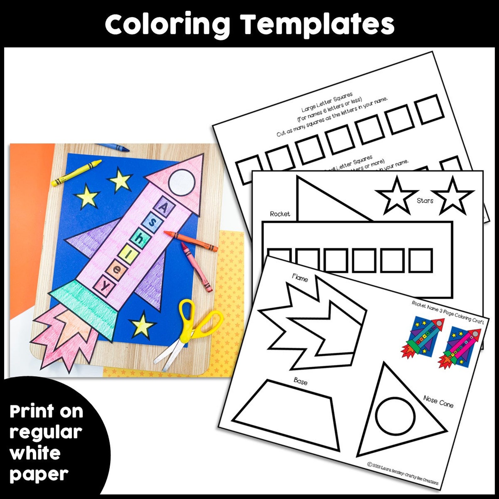 Rocket Name Craft | Back to School Activities | Bulletin Board | Space ...