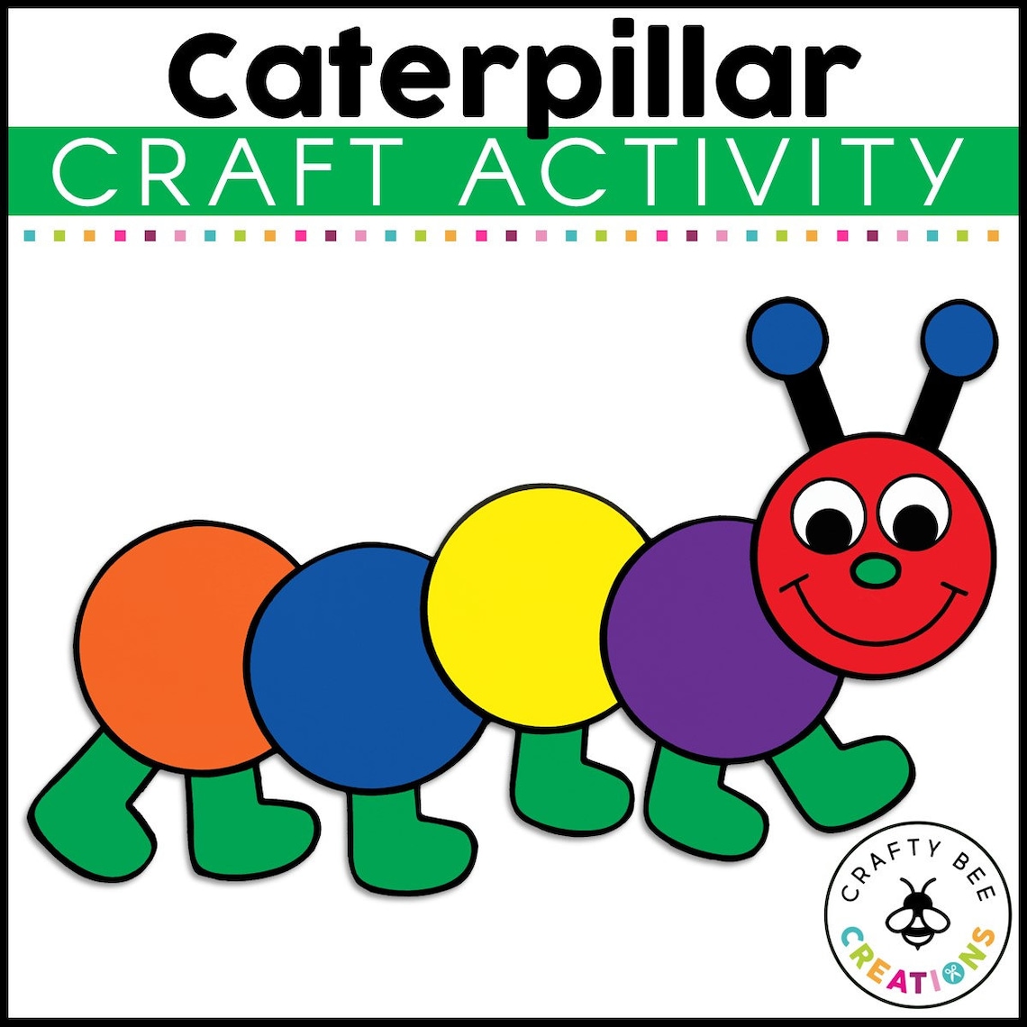Caterpillar Craft Patterns | Spring Bulletin Board | Spring Activities ...