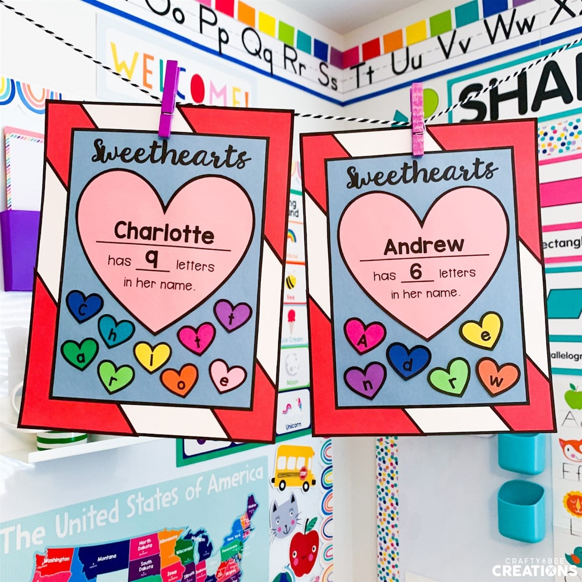 Valentines Day Name Craft Patterns | Valentines Day Activities ...