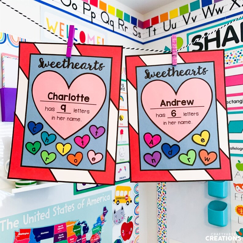 Valentines Day Name Craft Patterns | Valentines Day Activities ...
