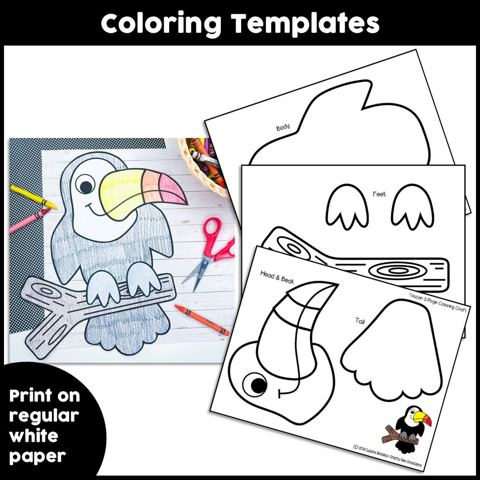 Toucan Craft | Rainforest | Jungle | Zoo Animals Craft Activities ...