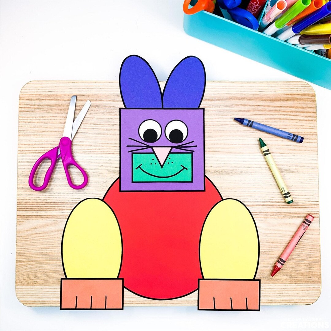 Shape Animal Craft Patterns | Rabbit Craft | Shape Activities | 2D ...