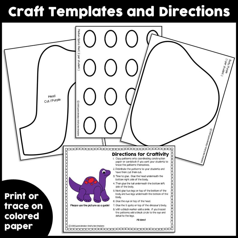Dinosaur Craft for Kids | Brontosaurus Craft | Template | Dinosaur ...