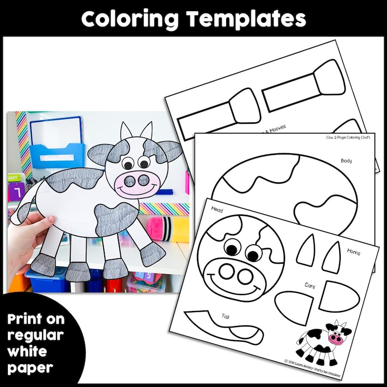 Cow Craft for Kids | Paper Cow Patterns | Farm Animal Activity | Click ...