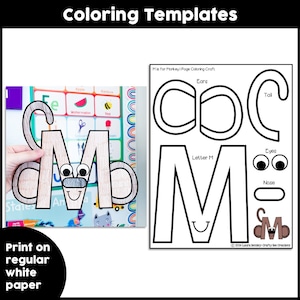 Letter M Craft Patterns | Monkey Craft | Alphabet Crafts | Uppercase ...