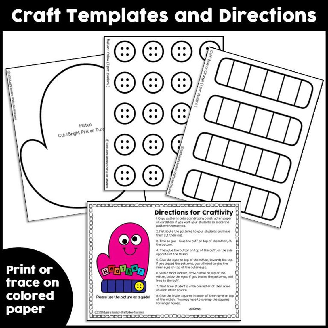 Mitten Name Craft | Christmas Template | Winter Bulletin Board ...