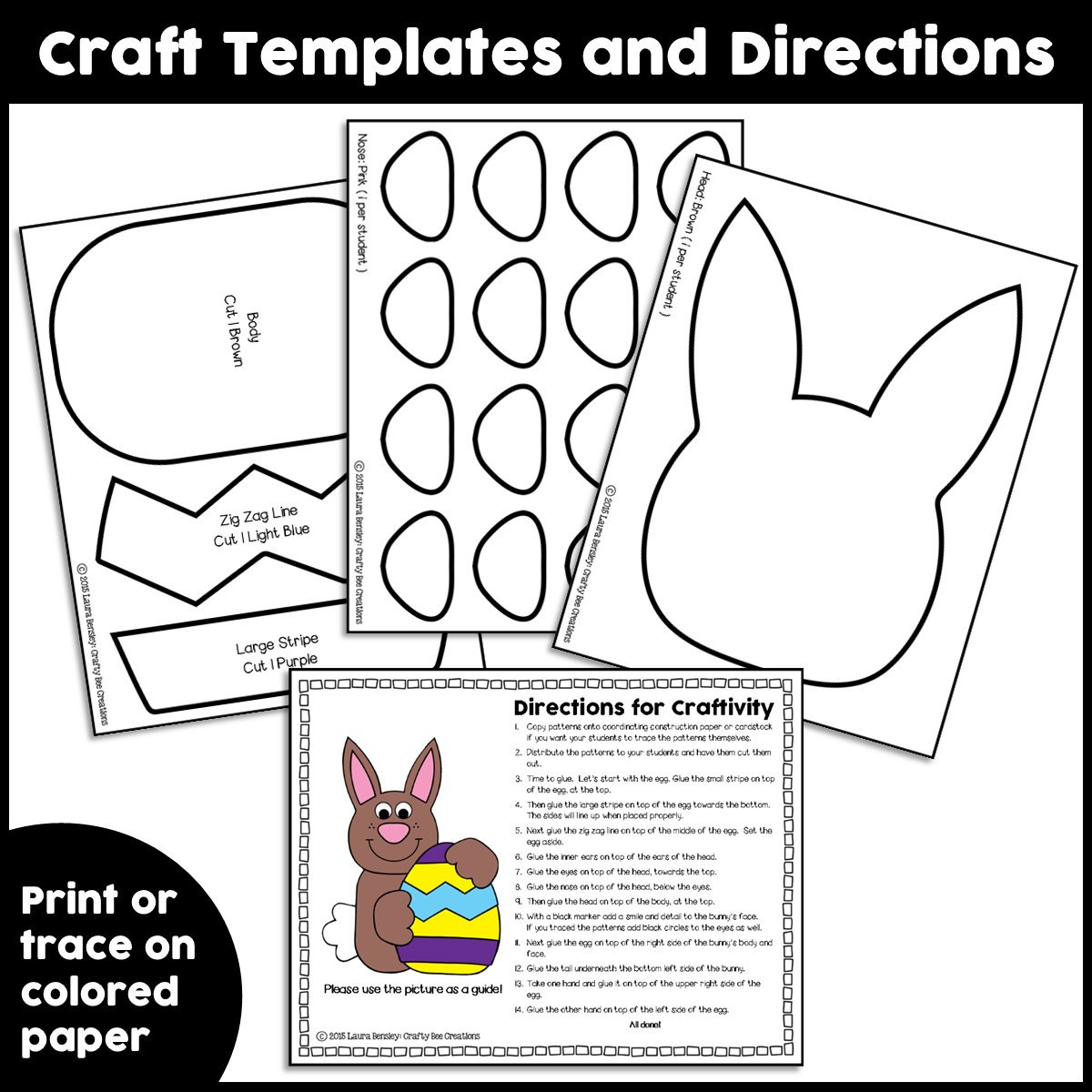 Easter Bunny Egg Craft Template | Printable Spring Bulletin Board Ideas ...