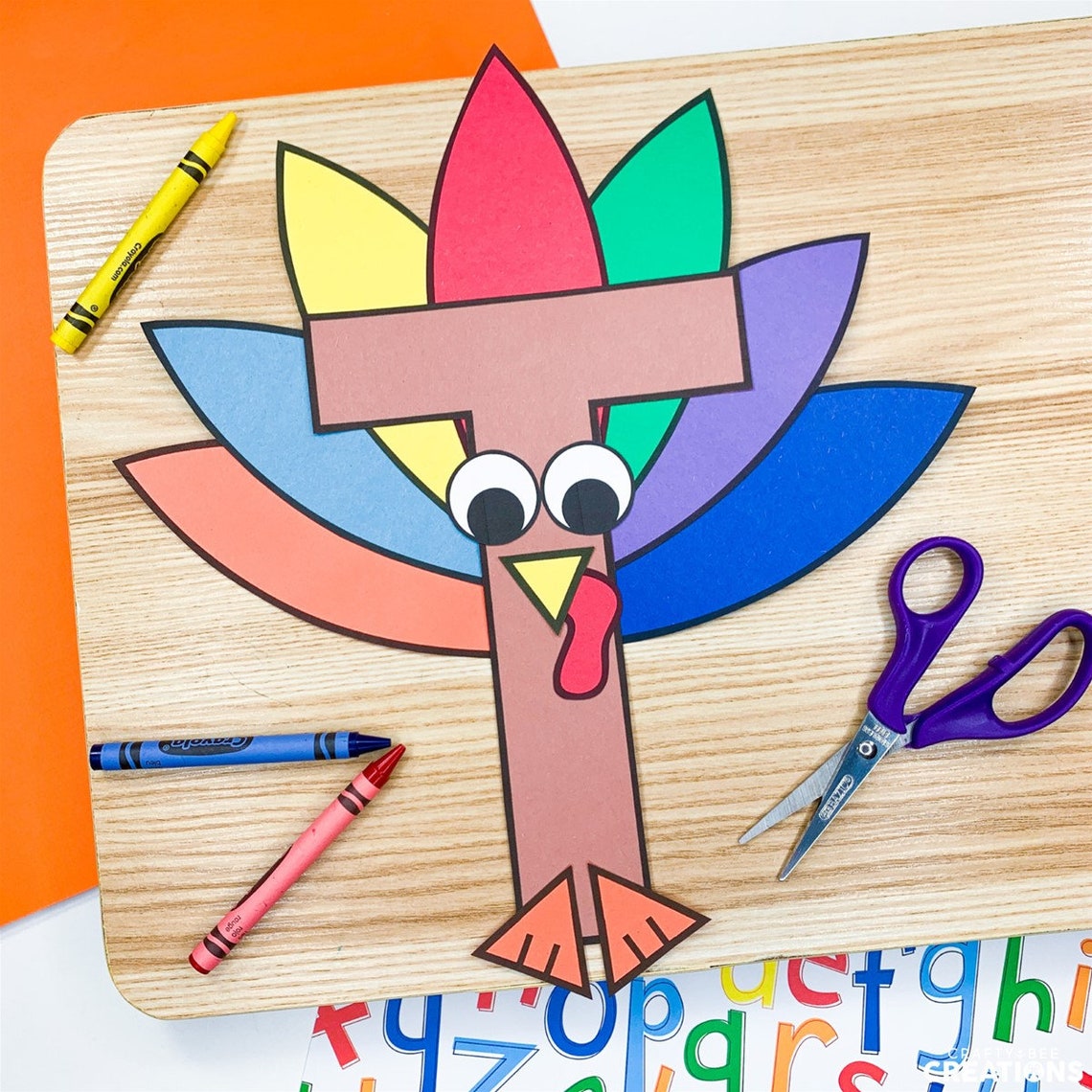 Letter T Craft Patterns | Turkey Craft | Alphabet Crafts | Uppercase ...