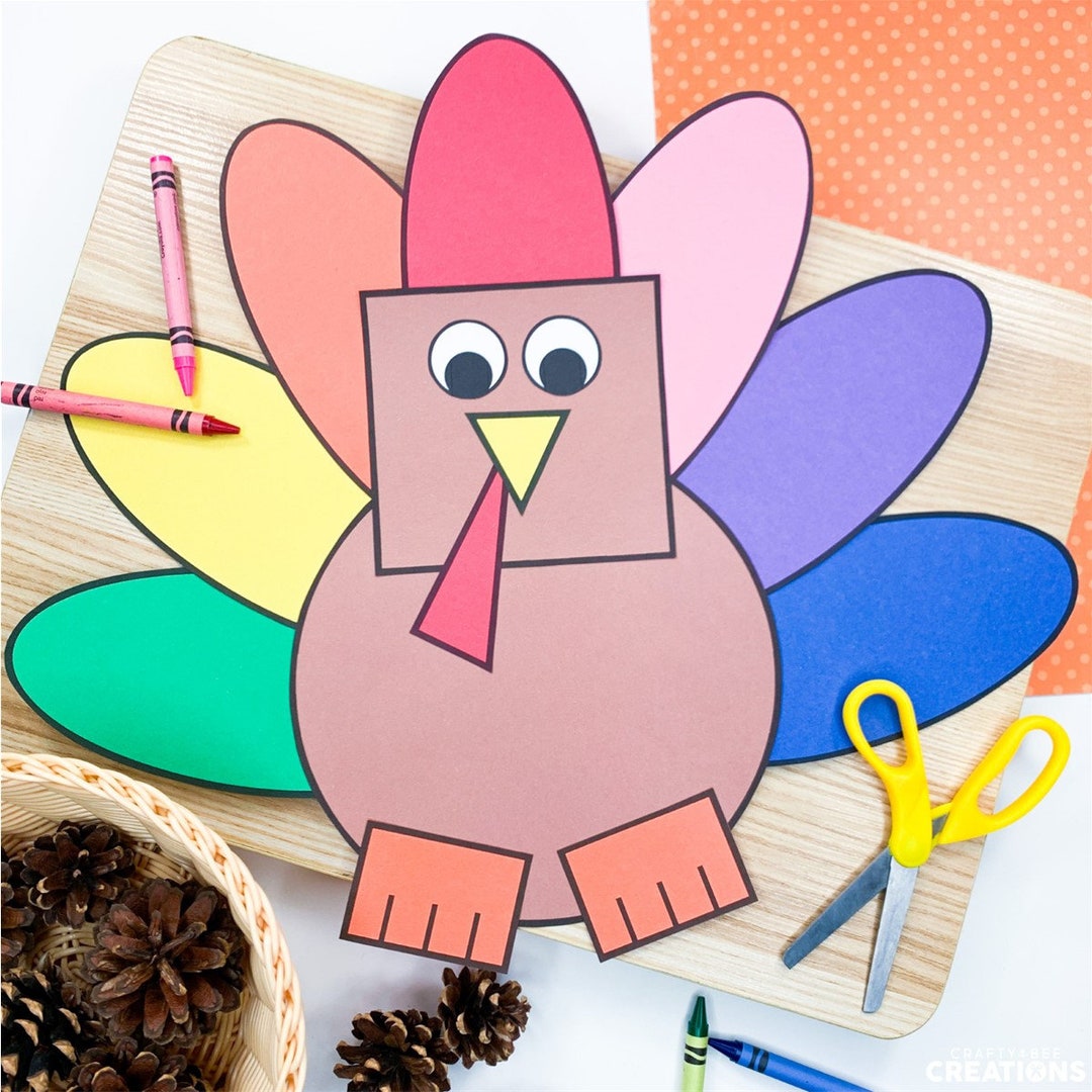 Turkey Craft | Shape Craft | Thanksgiving Craft | Turkey Activities ...
