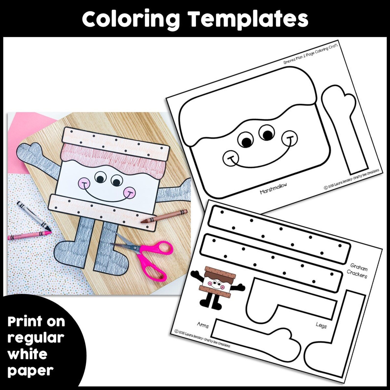 Camping Craft for Kids | Smores Craft | Smores Template | Smore Pattern ...