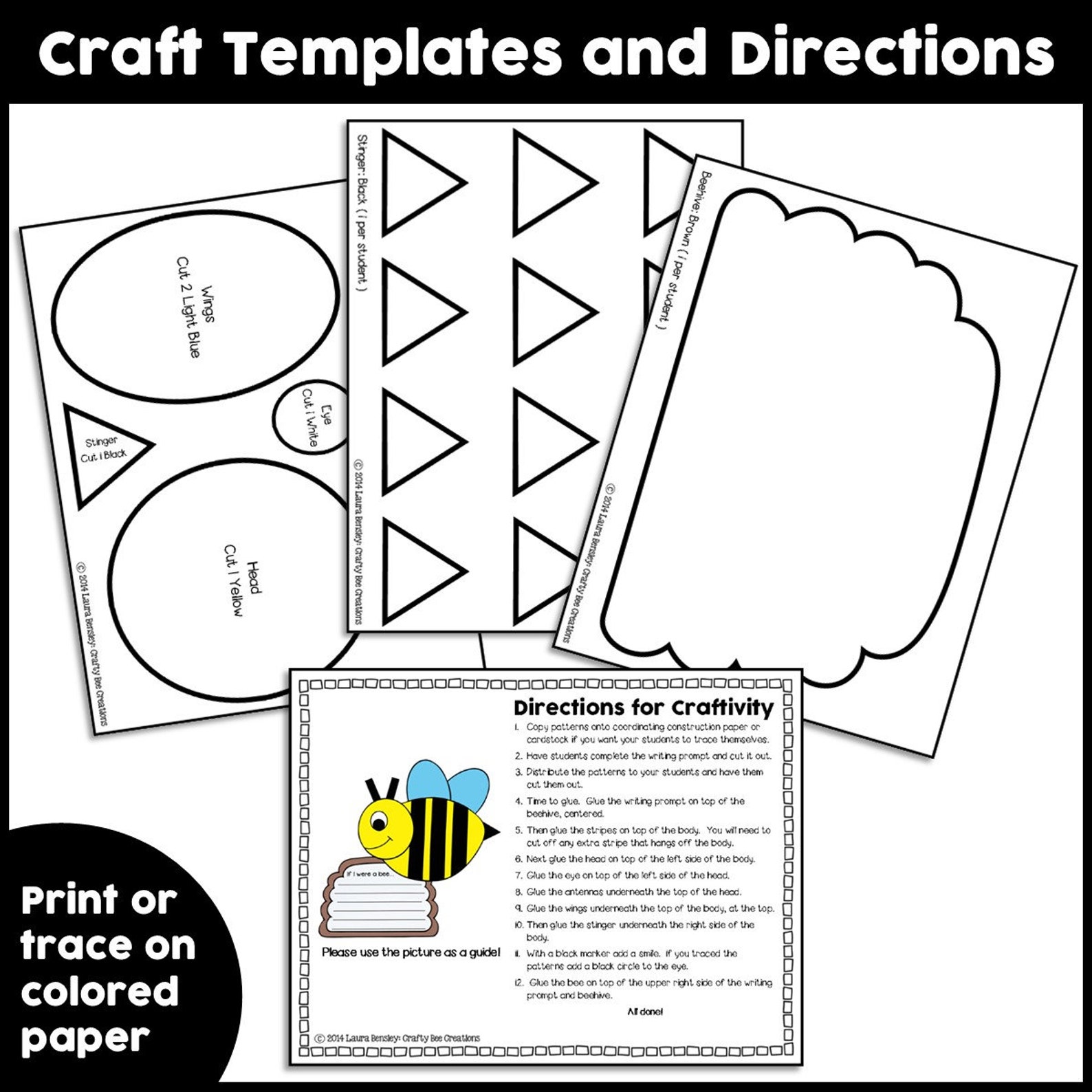 Bee Craft Patterns | Spring Bulletin Board | Spring Activities | Spring ...