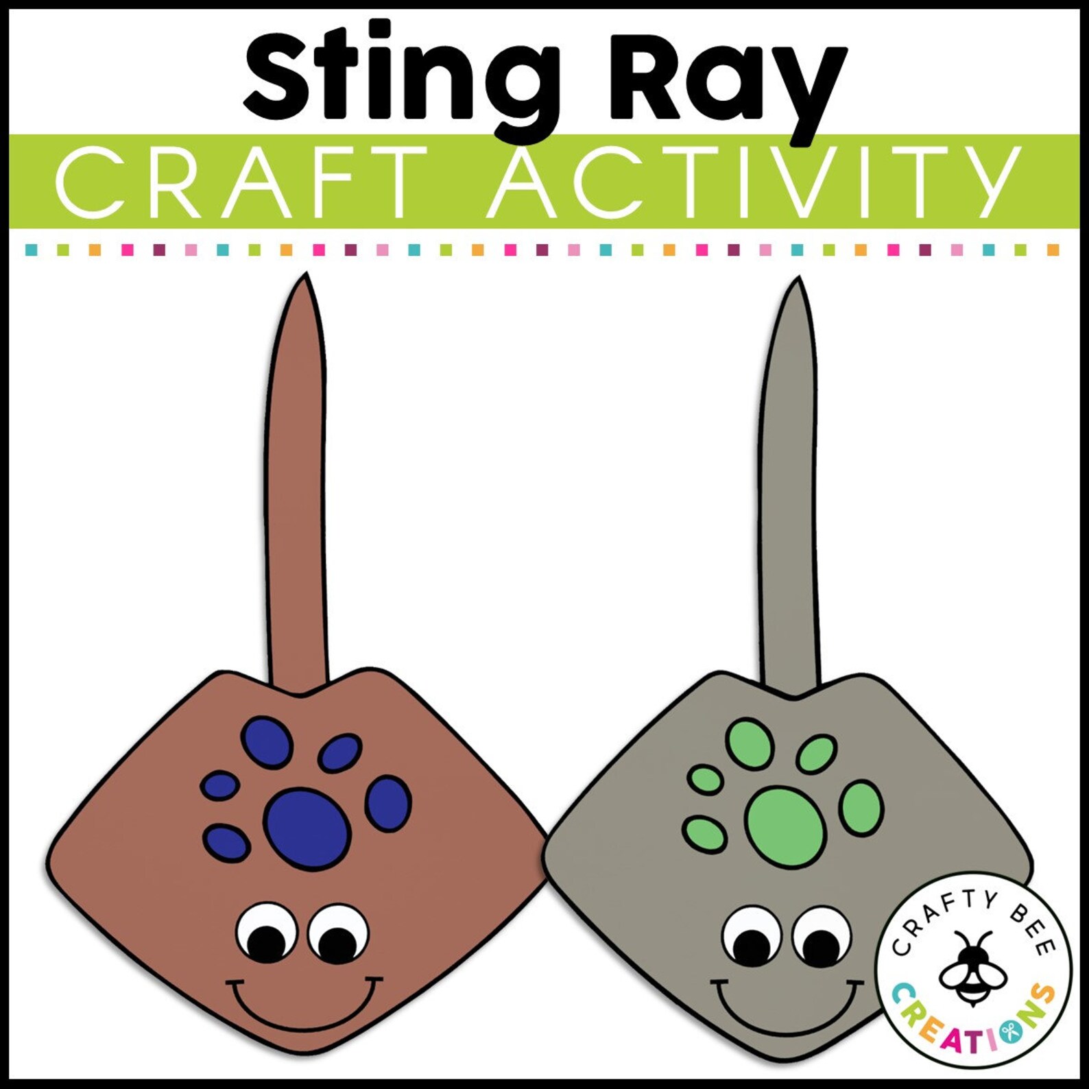 Sting Ray Craft Patterns | Ocean Animals Activity | Sea Life | Ocean ...