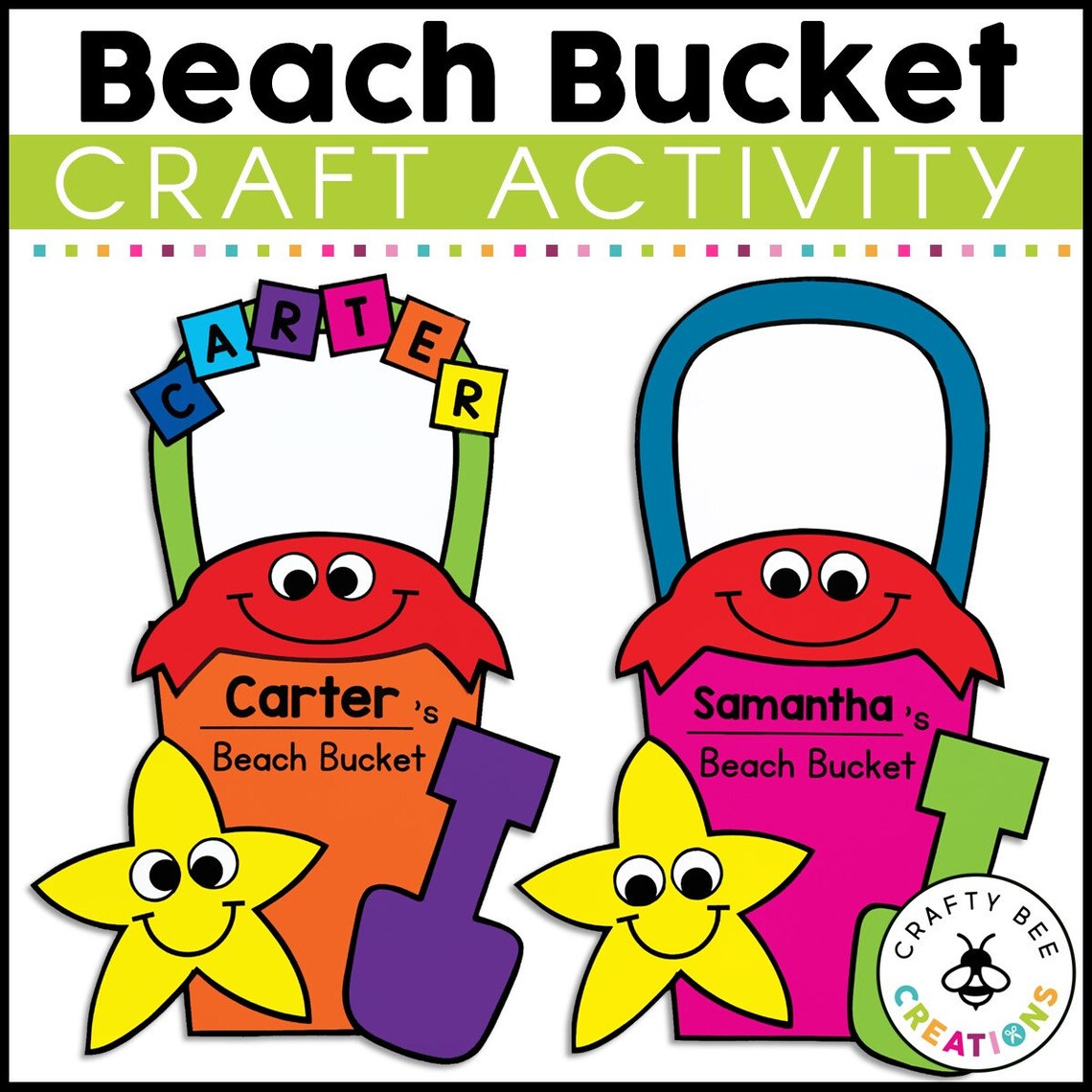 Beach Bucket Craft | Summer Craft for Kids | End of the Year Activities ...