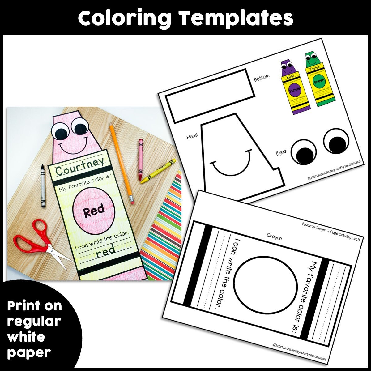 Crayon Name Craft | Back to School | Letter Recognition | Learning ...