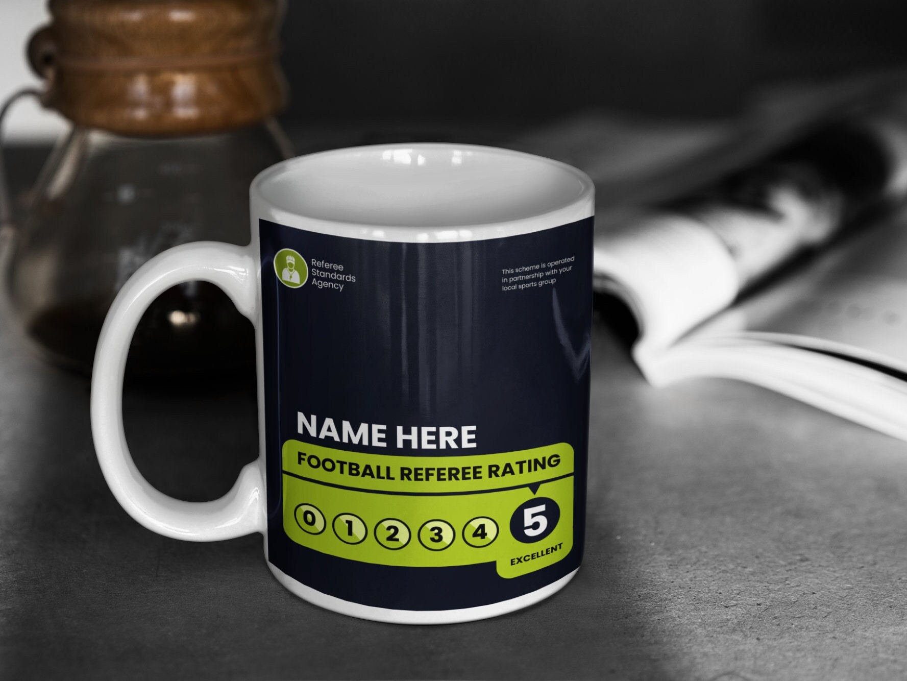 Customisable Football Referee Mug, Personalised 11 Fluid Ounce Tea Cup ...