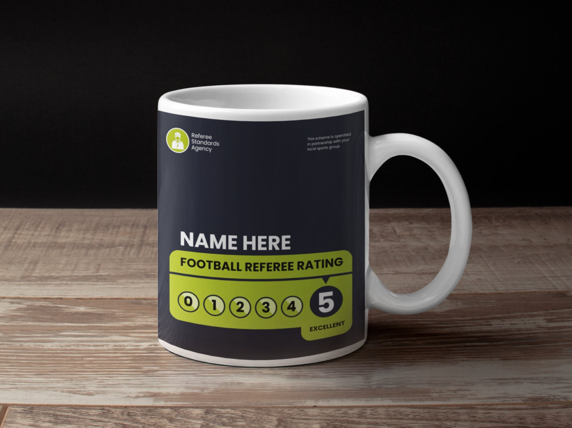 Customisable Football Referee Mug, Personalised 11 Fluid Ounce Tea Cup ...