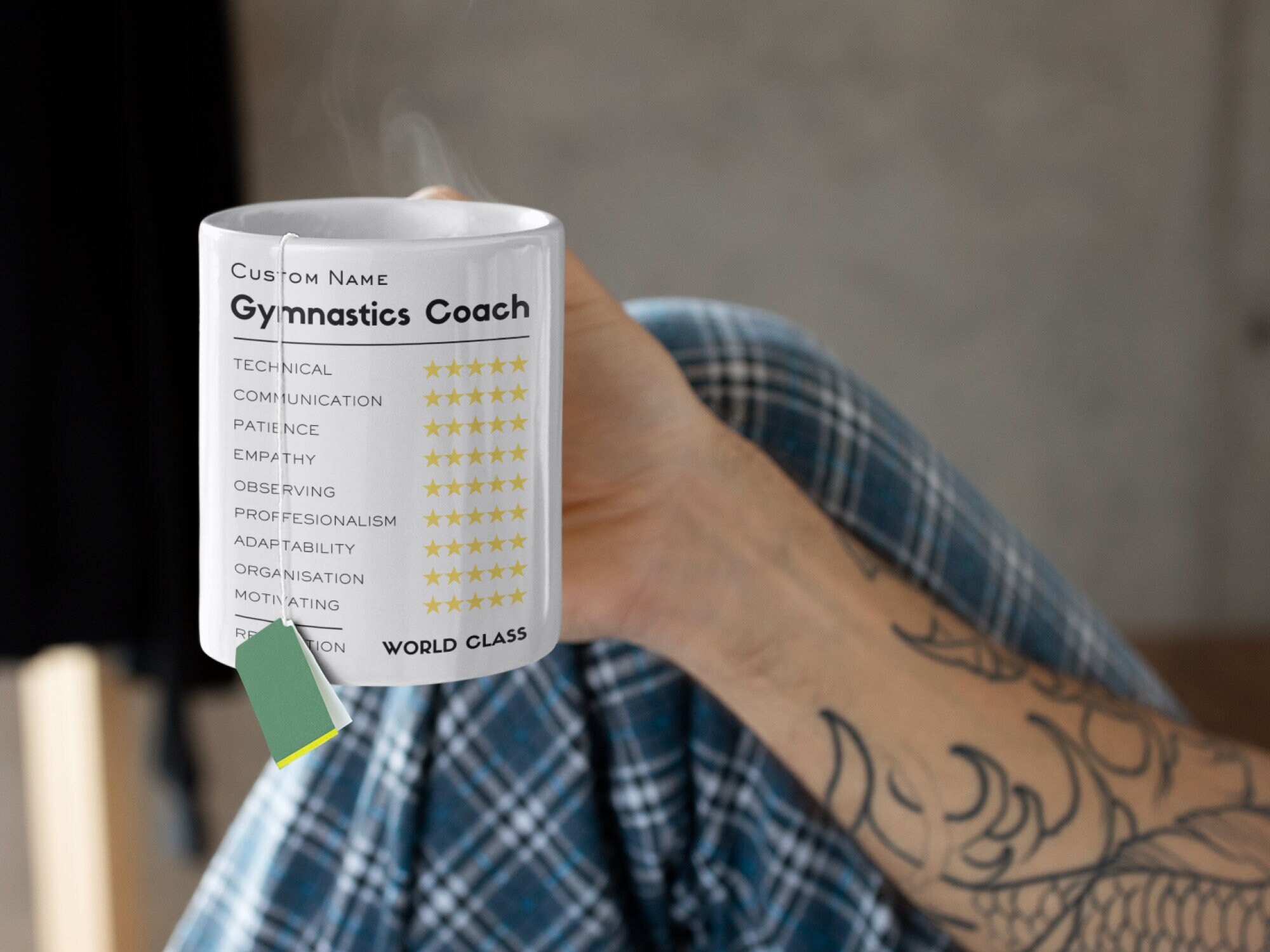 Customisable Gymnastics Coach Mug, Personalised 11 Fluid Ounce Trainer ...