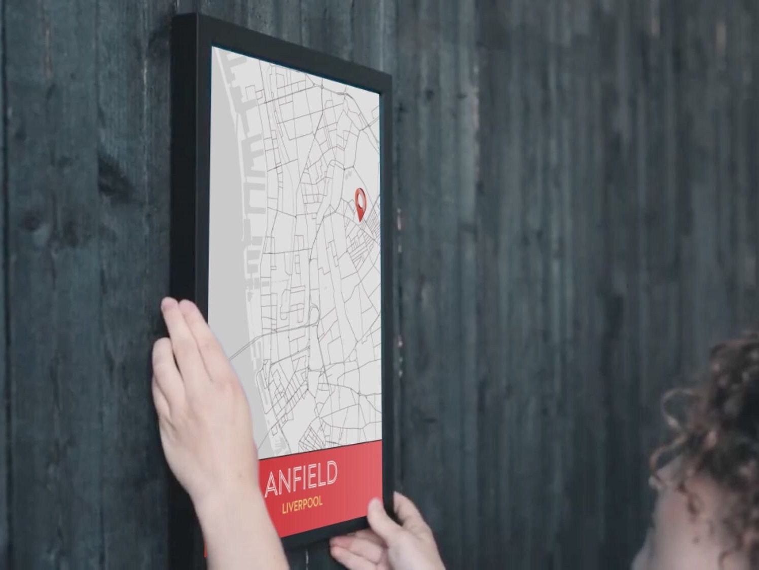 Liverpool Anfield Stadium, Framed Wall Art Gift, Minimalistic Cloakroom ...