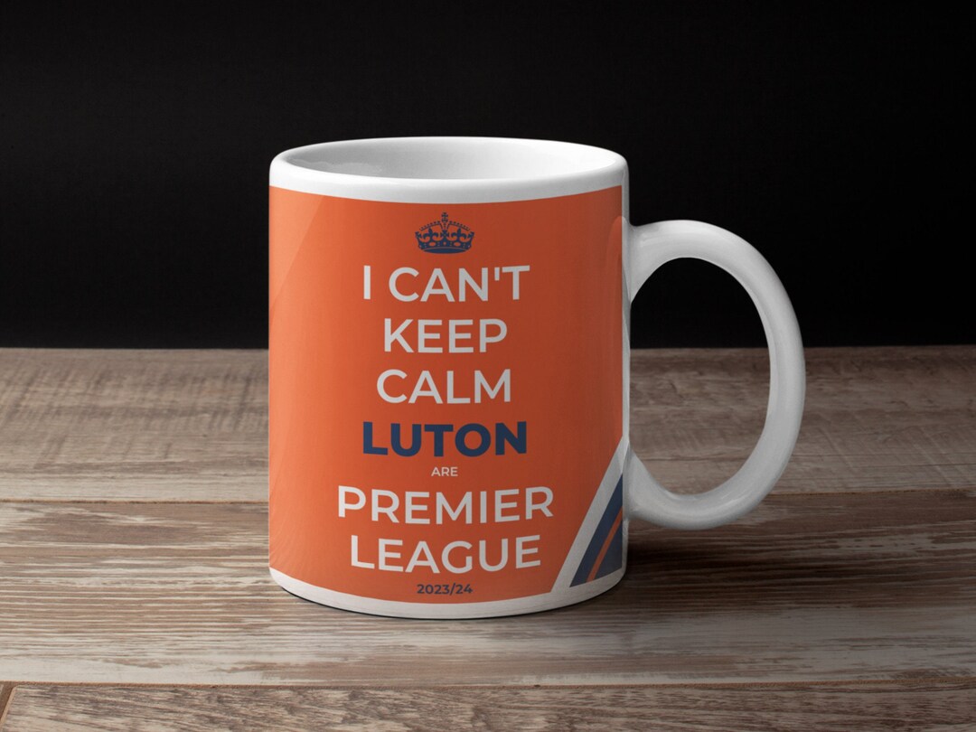 Luton Premier League 2023/24 Promotion Football Fan Mug, Going up Play ...