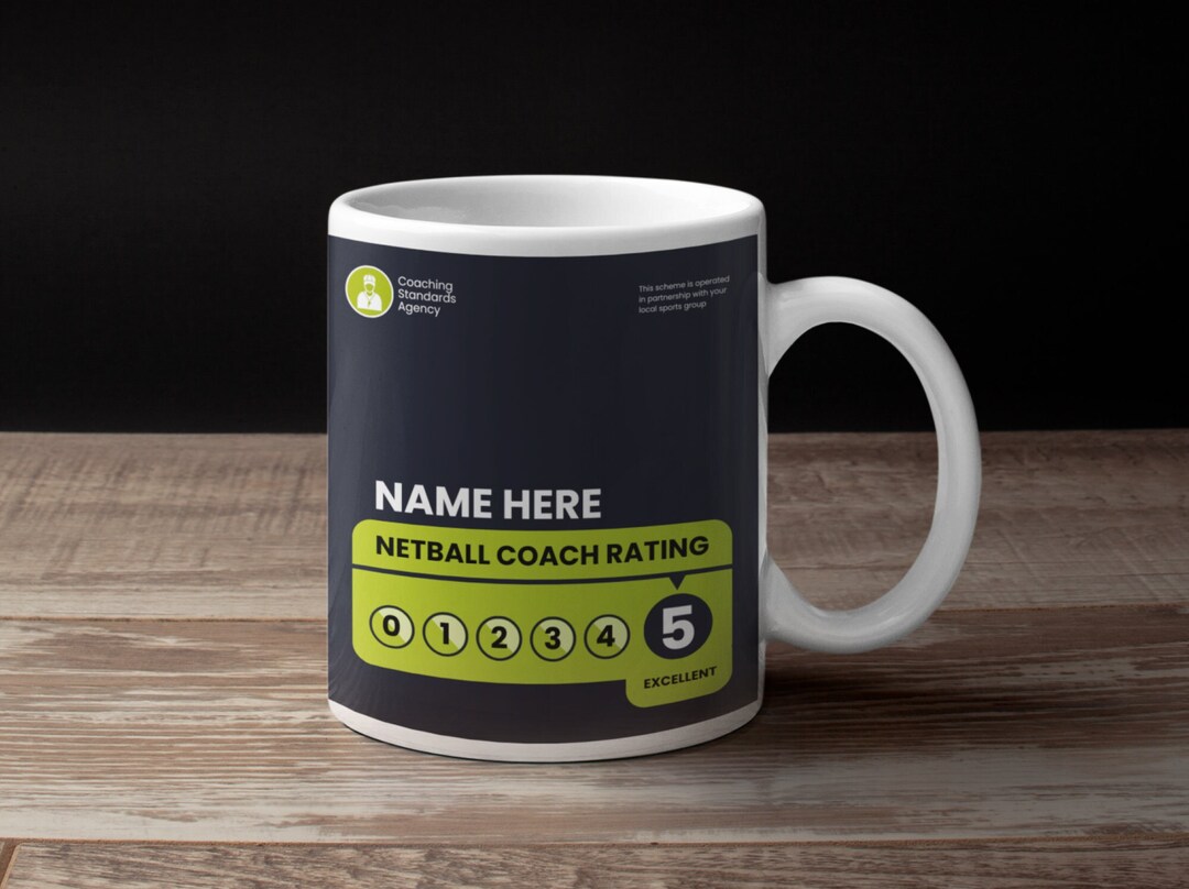Customisable Netball Coach Mug, Personalised 11 Fluid Ounce Trainer Tea ...