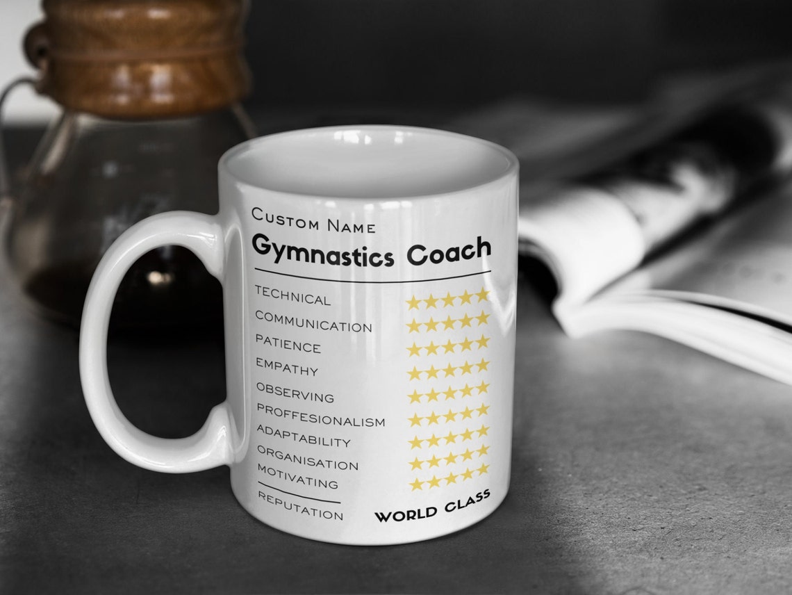 Customisable Gymnastics Coach Mug, Personalised 11 Fluid Ounce Trainer ...
