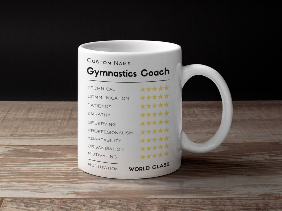 Customisable Gymnastics Coach Mug, Personalised 11 Fluid Ounce Trainer ...