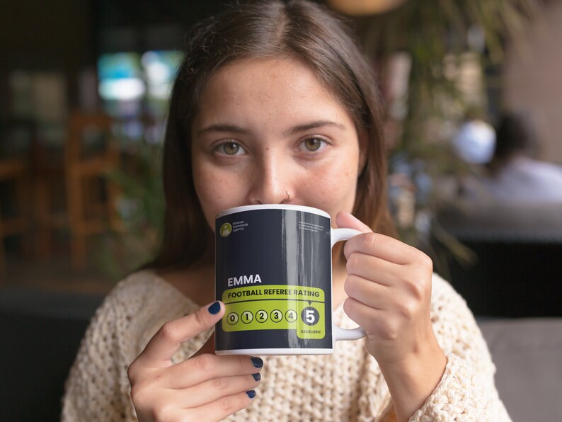 Customisable Football Referee Mug, Personalised 11 Fluid Ounce Tea Cup ...