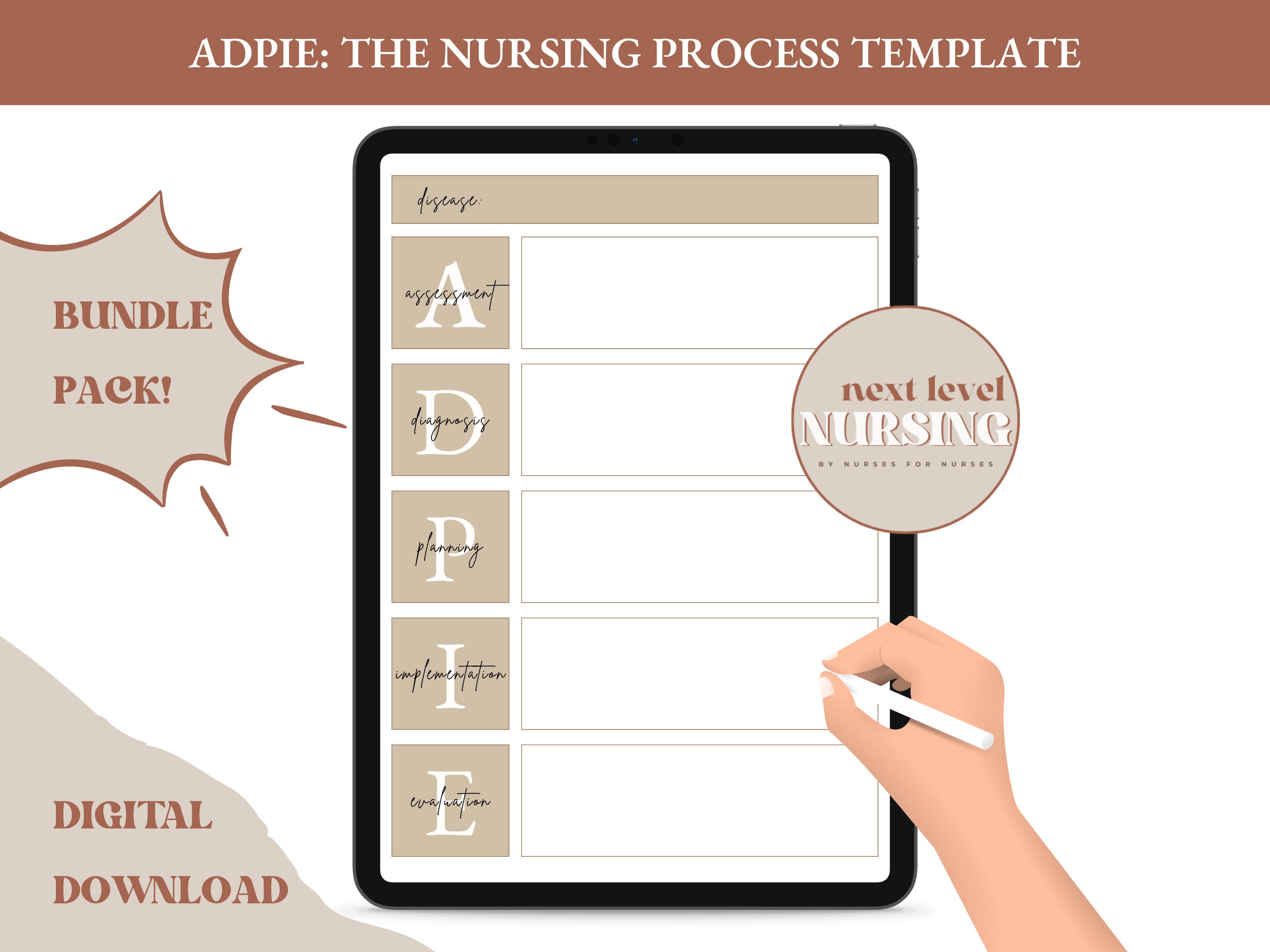 Nursing Student ADPIE Notes Template - Nursing Templates - Nursing ...