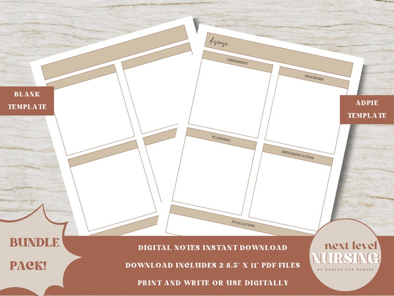 Nursing Student ADPIE Notes Template - Nursing Templates - Nursing ...