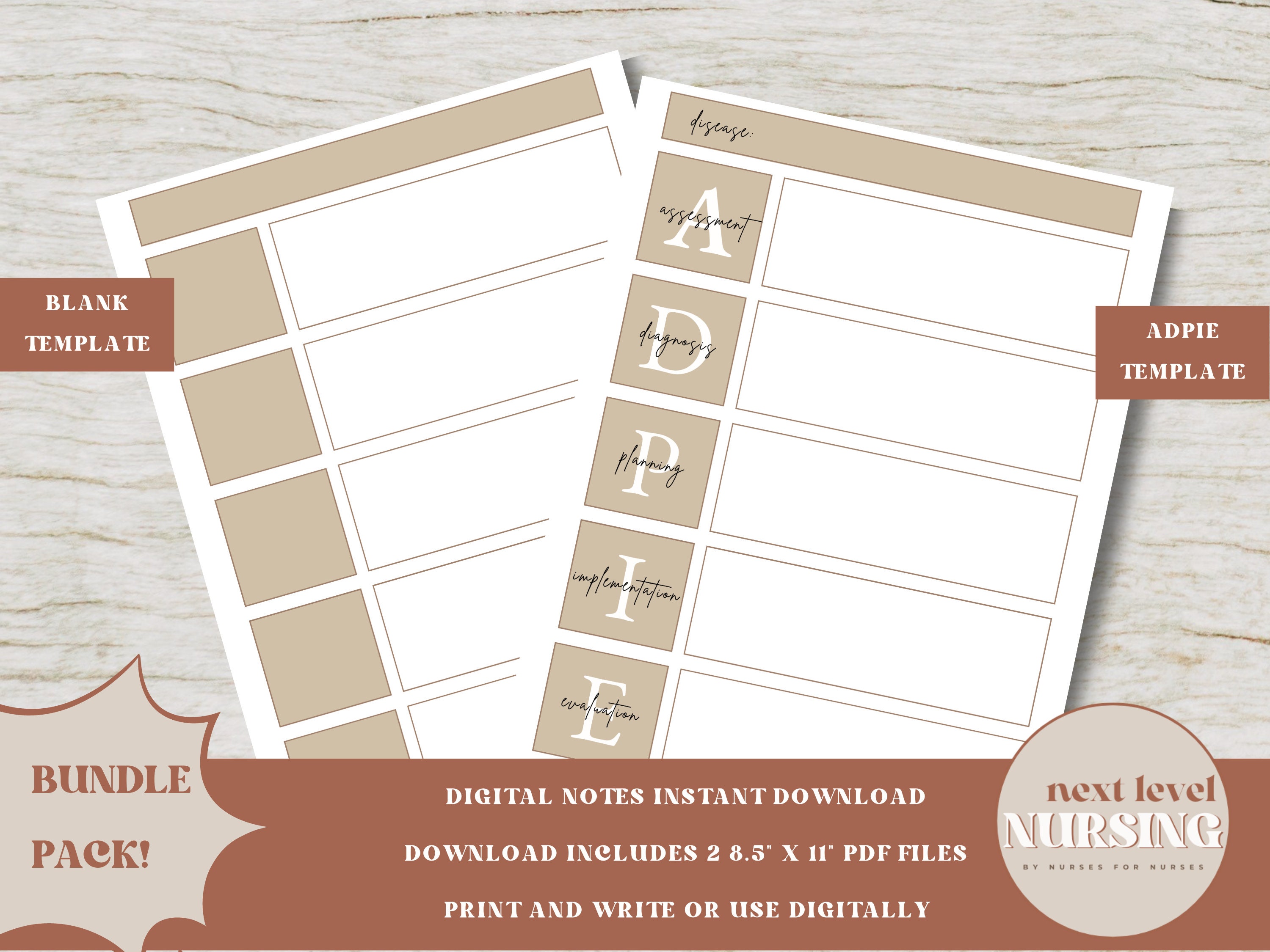 Nursing Student ADPIE Notes Template - Nursing Templates - Nursing ...