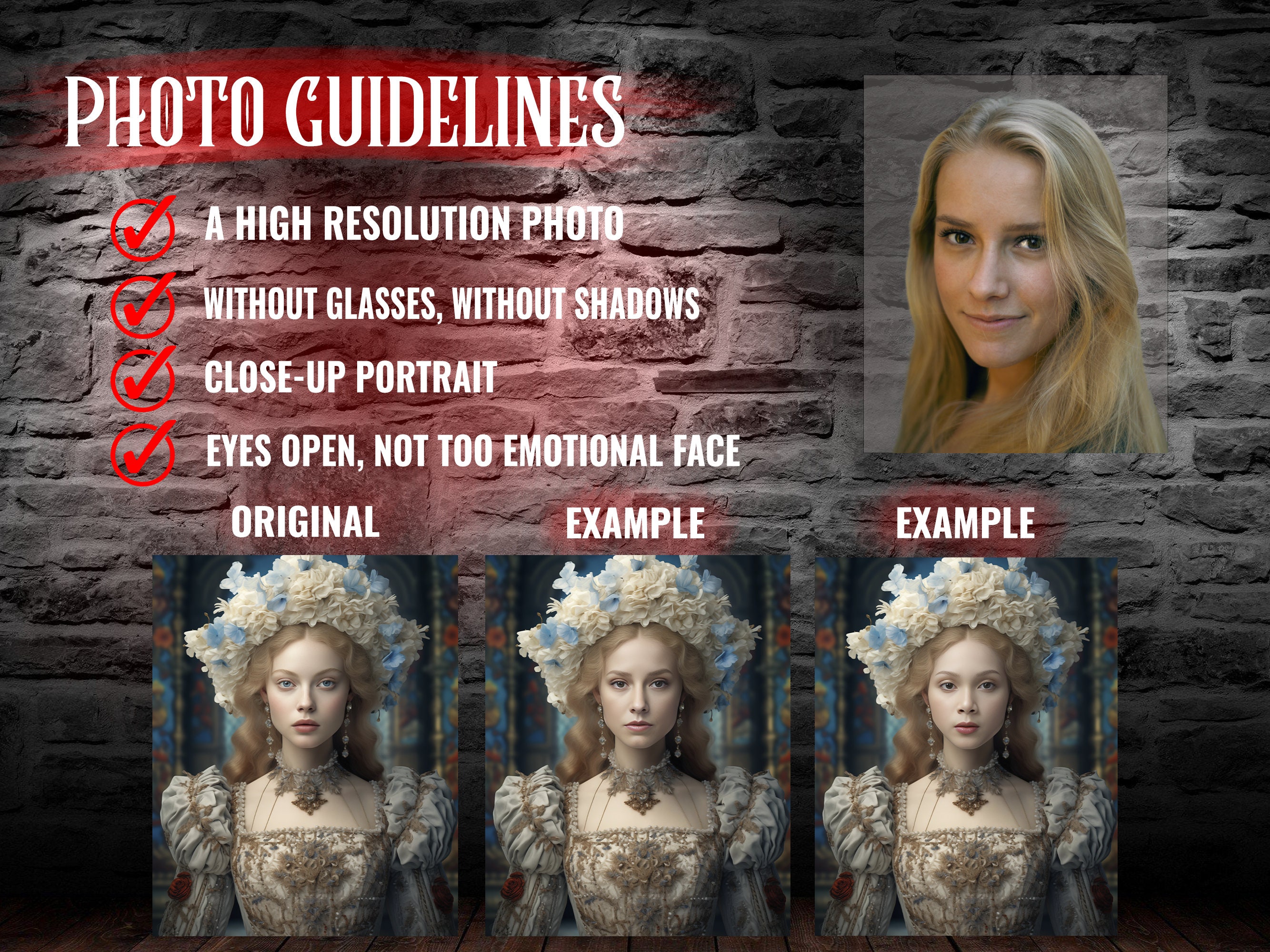 Custom Royal Princess Portrait From Photo I Historical Portrait I ...