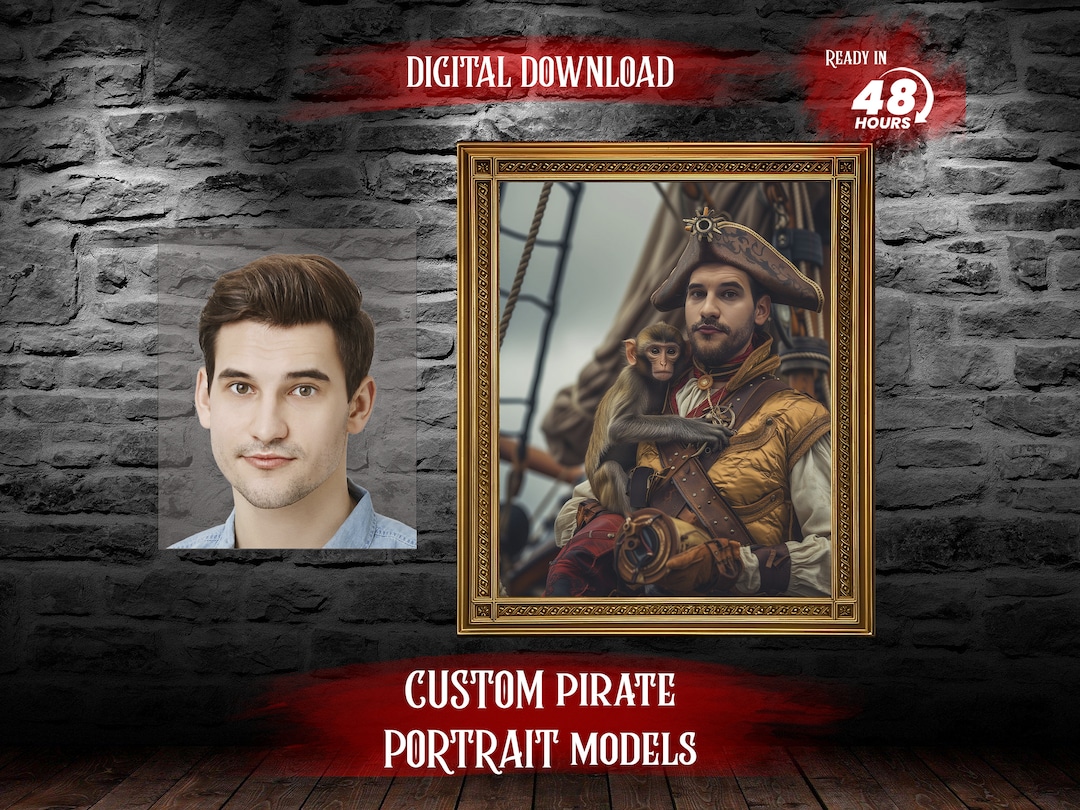 Custom Pirate Captain Portrait I Unique Custom Ai-generated Arti AI ...