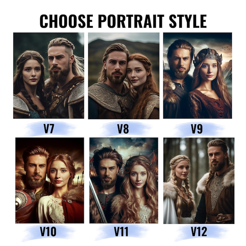 Custom Viking Couple Portrait From Photo I Personalized AI Art ...