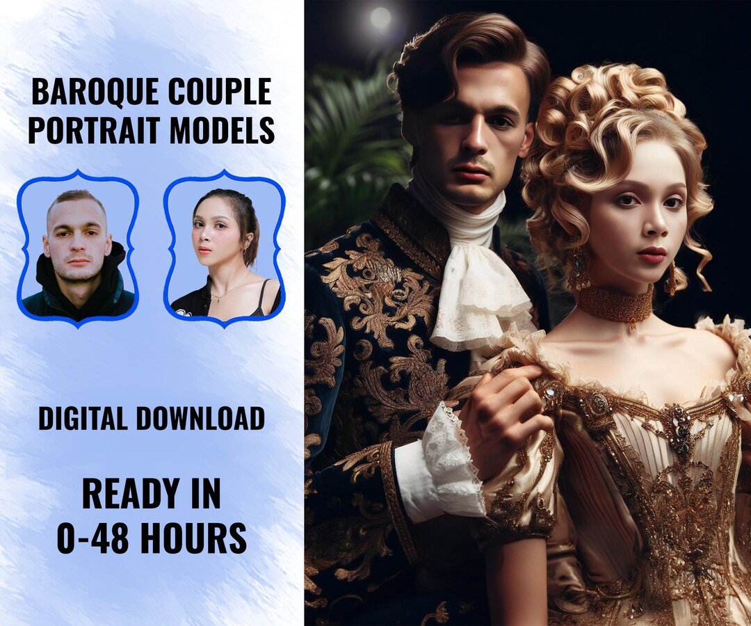Custom Baroque Couple Portrait | Renaissance Style Art (digital ...