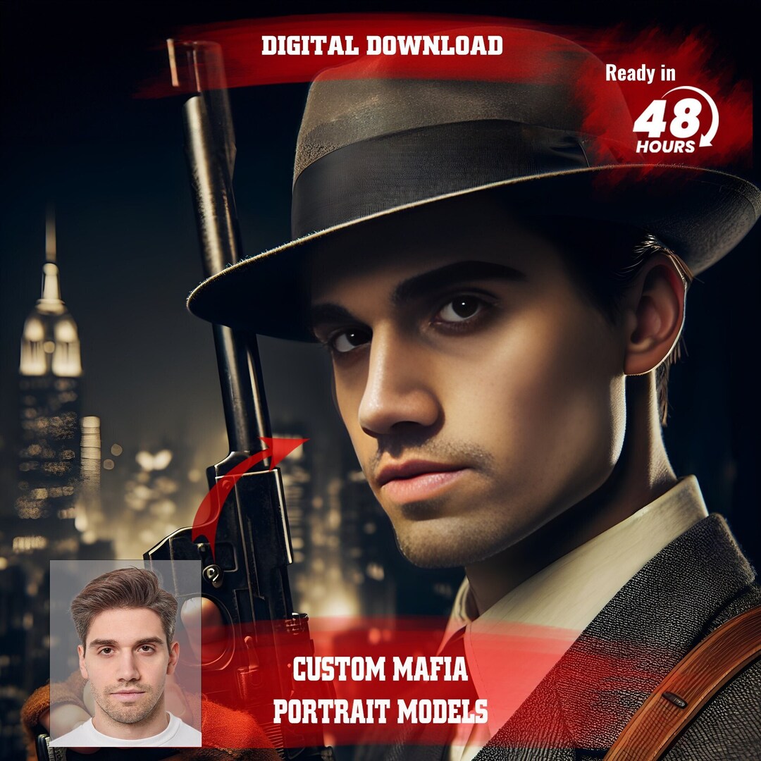 Custom Mafia Portrait From Photo I Personalized Mafia Boss I Custom ...