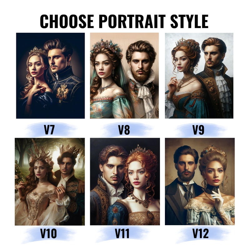 Custom Royal Couple Portrait From Photo I Renaissance Couple Portrait I ...
