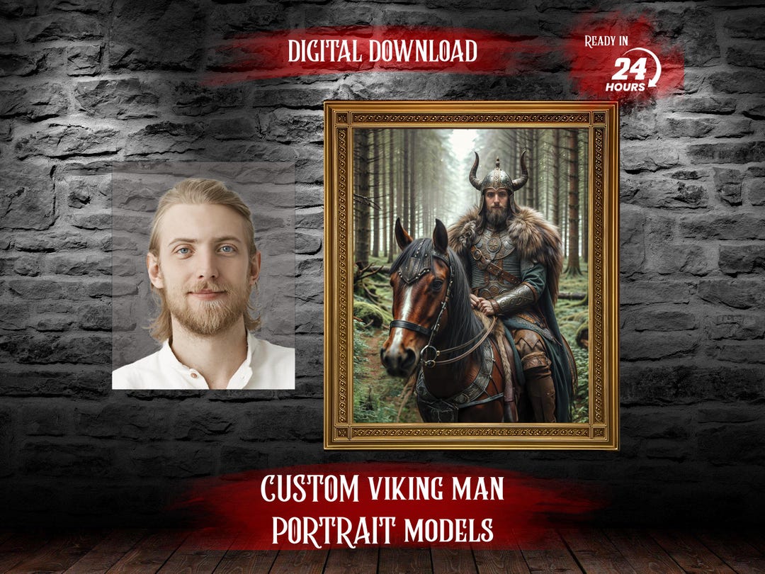 Retrato Viking Personalizado: Troca de Rosto com IA (Download Digital ...