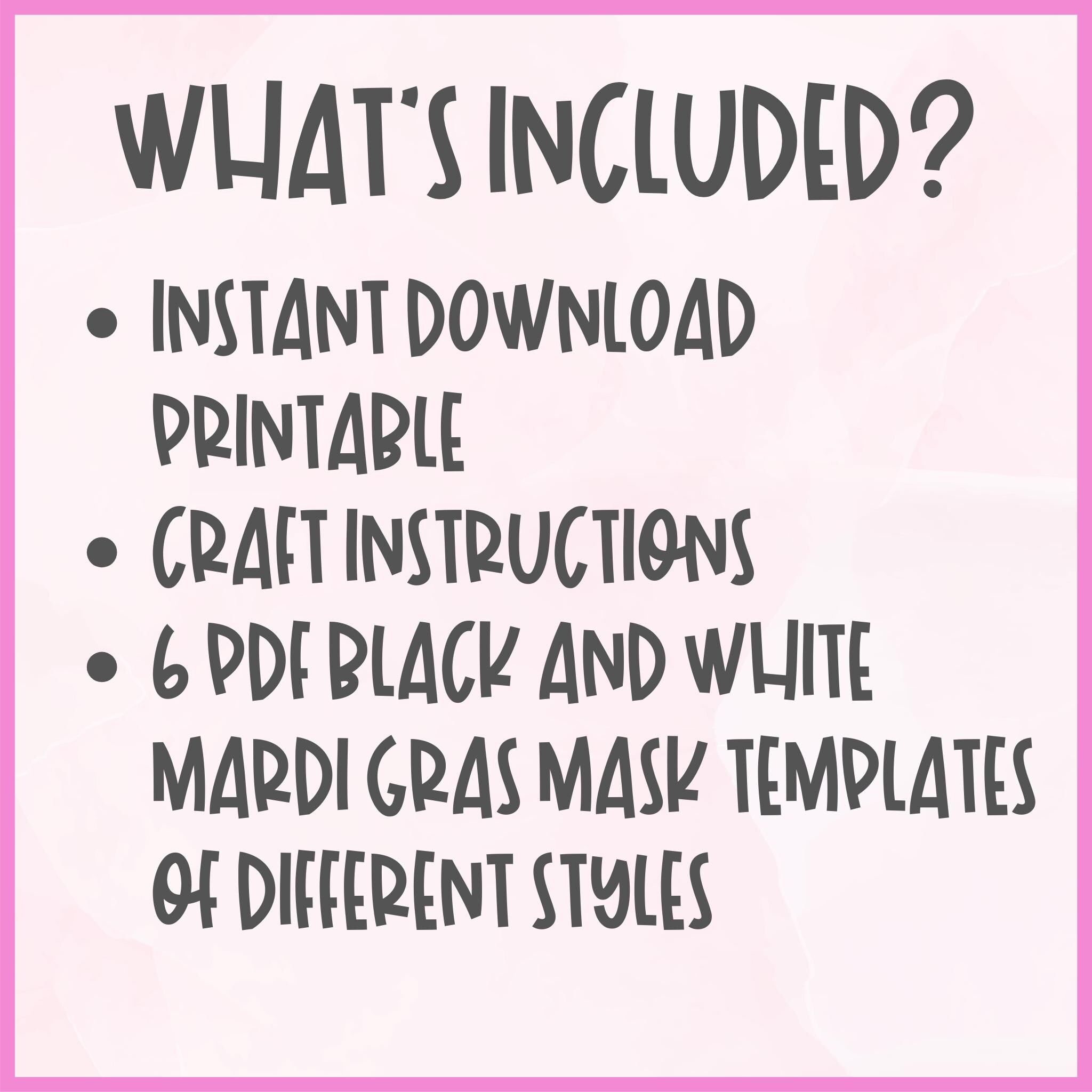 DIY Printable Kindergarten Mardi Gras Masks on Stick Craft Fat Tuesday ...