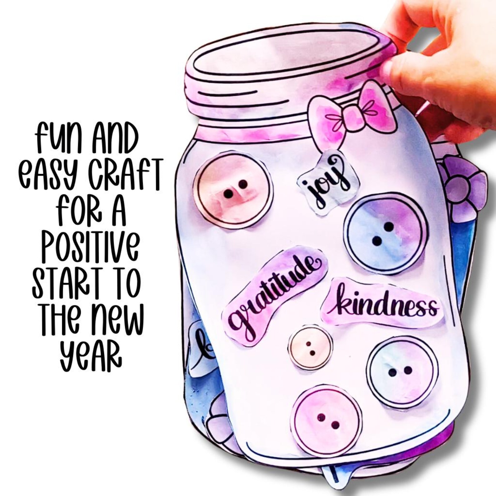 Printable New Year Affirmation Mason Jar Craft | New Year Color ...